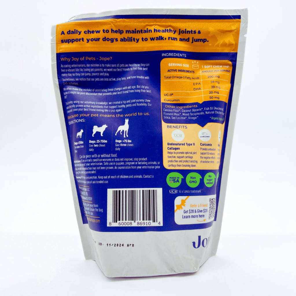 JOPE U-II Hip and Joint Chew Supplement for Dogs